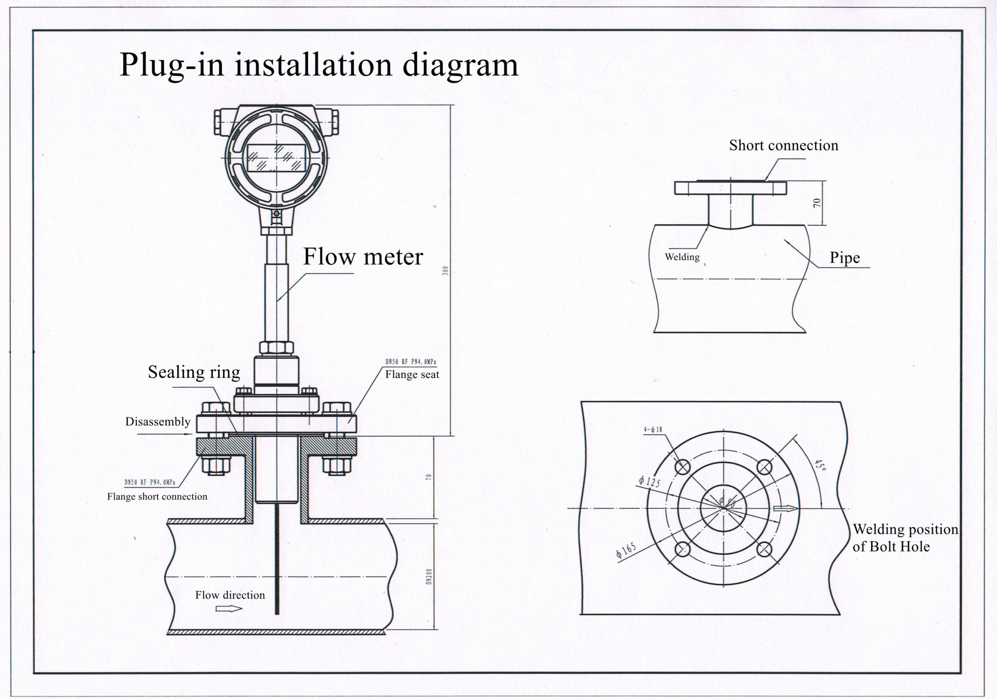 DN200 Plug-in type target flowmeter - Just Measure it