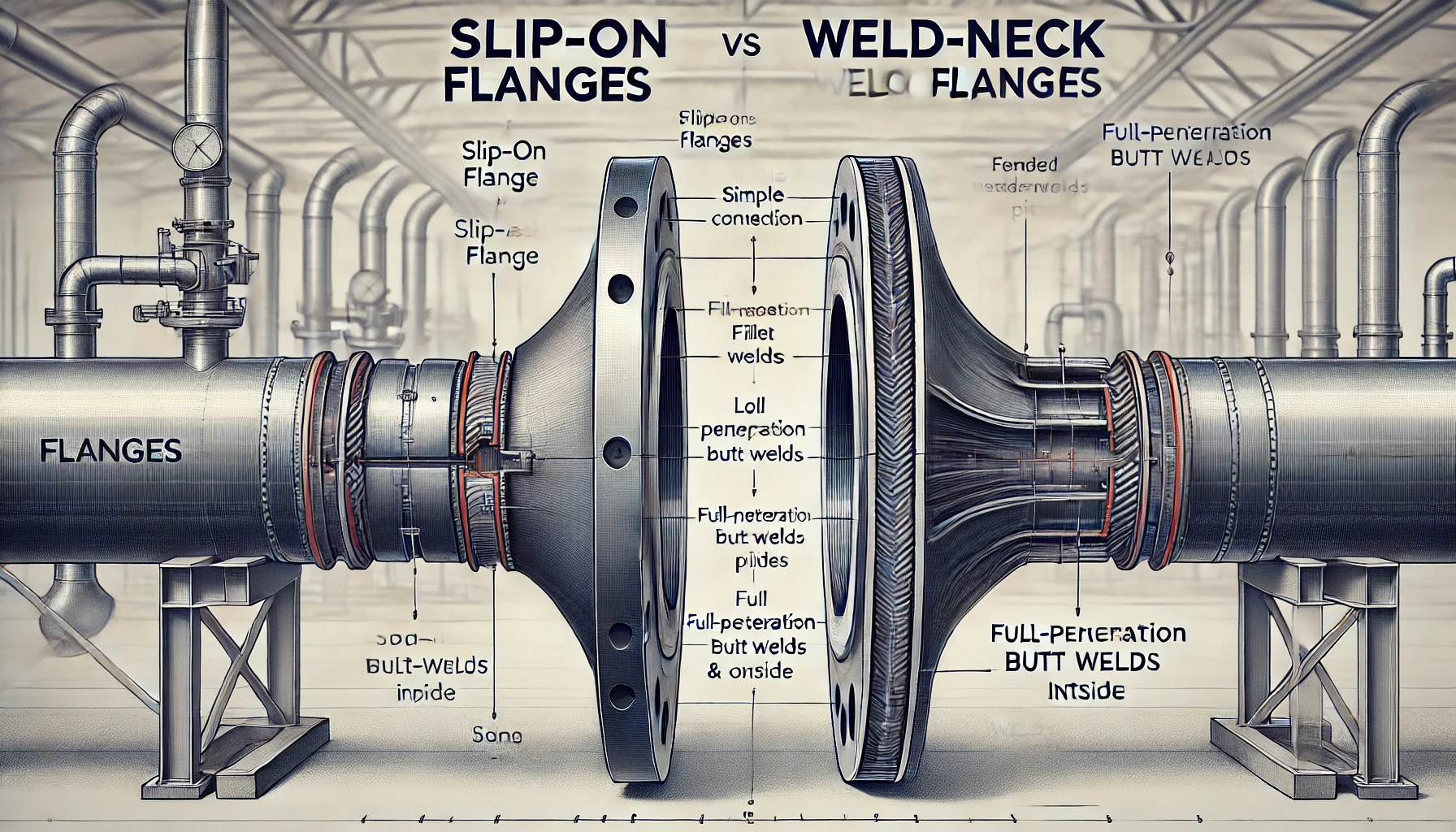 Detailed Comparison Between Slip-On Flanges and Weld-Neck Flanges - Just Measure it
