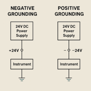 What is the voltage between the positive terminal of a 24V DC ...