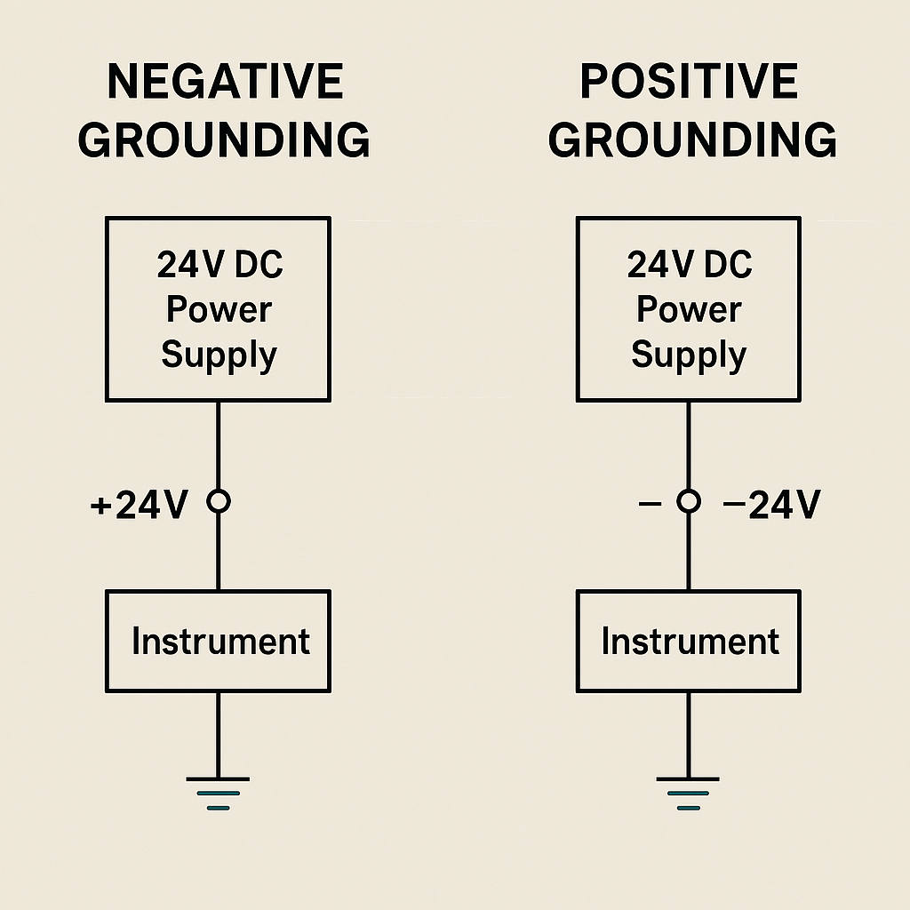 What is the voltage between the positive terminal of a 24V DC ...