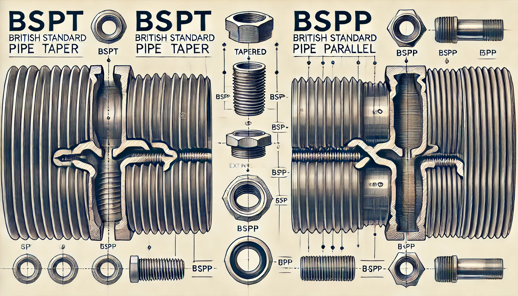 Understanding BSPT and BSPP Threads: Differences, Applications, and Installation - Just Measure it
