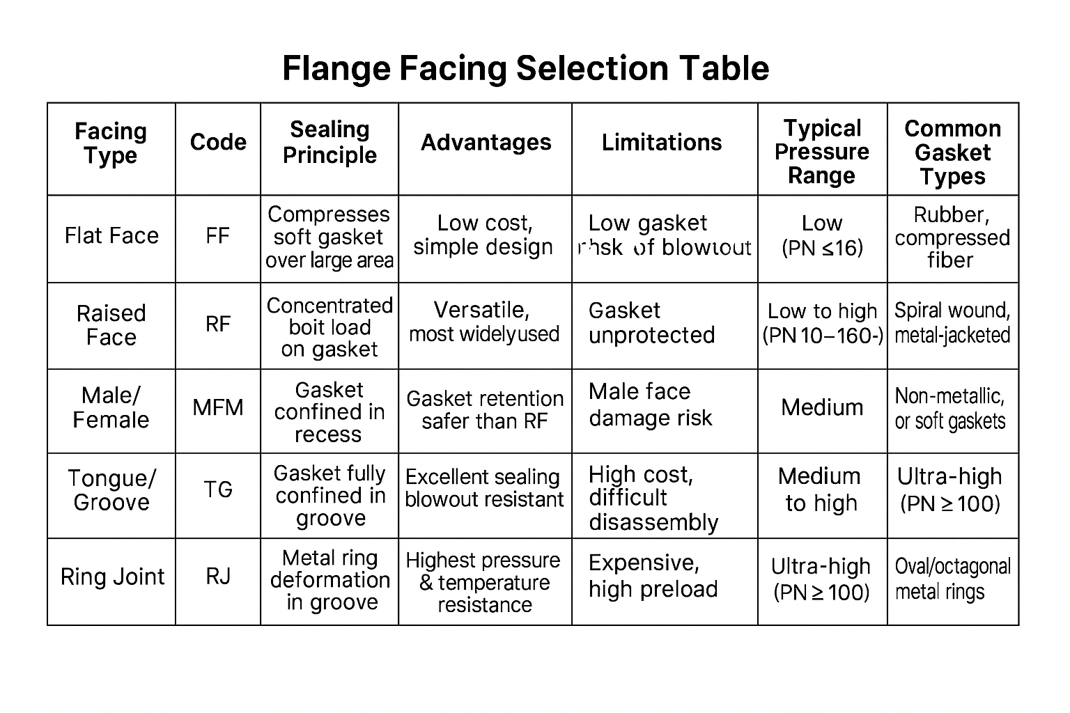Comprehensive Guide to the Five Most Common Flange Facing Types (FF, RF ...