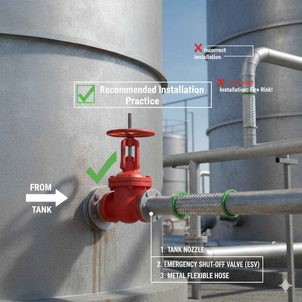 Should Metal Hoses Be Installed Before or After the Emergency Shut-Off ...